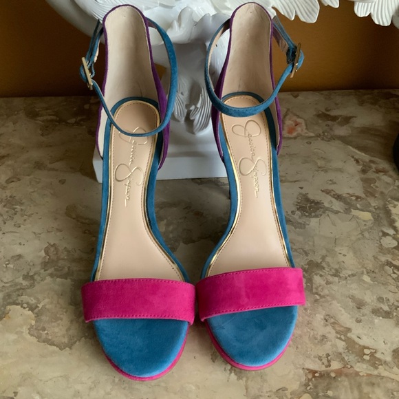 Jessica Simpson | Shoes | Jessica Simpson Pink And Blue Elegant Heels ...